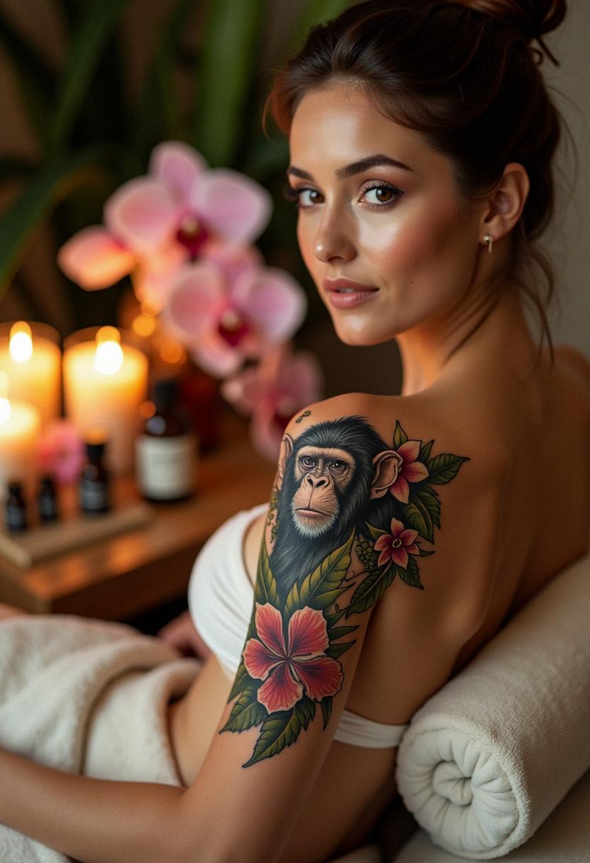 Aloha Monkey Tattoo Art - Cozy Vibes