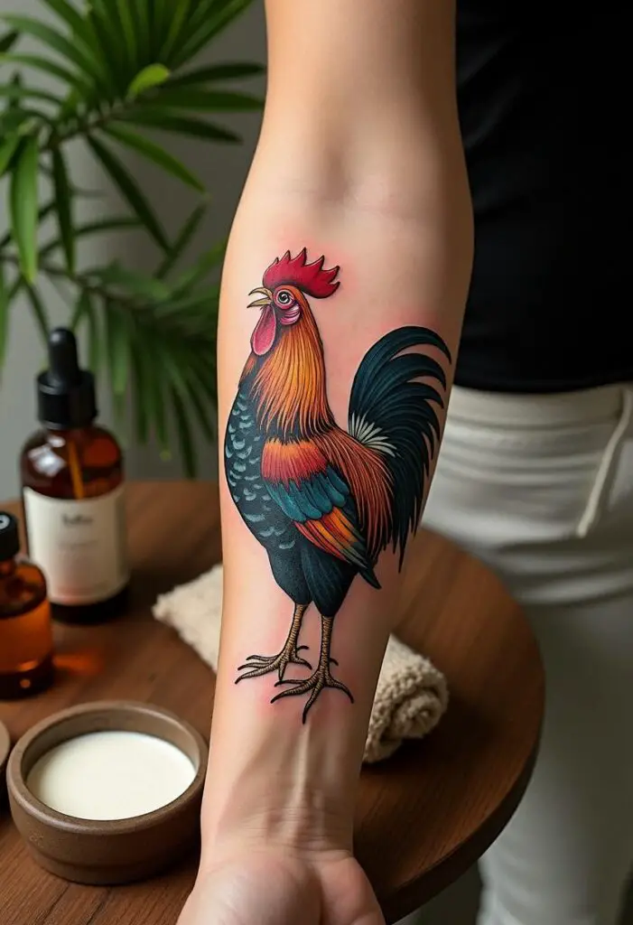 Bold Rooster Tattoo Style - Cozy Vibes