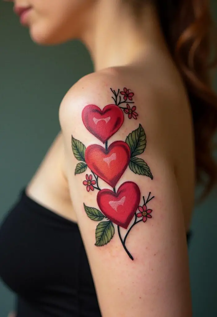 Iconic Three Hearts Tattoo - Cozy Vibes